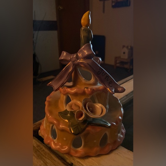 Blue Sky | Accents | Blue Sky Porcelain Cake Tea Light Holder June Birthday Cake Heather ...